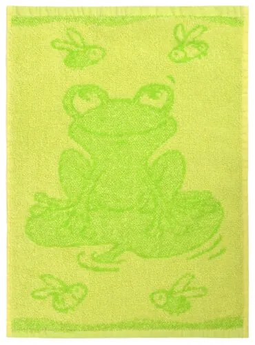 Dětský froté ručník 30x50 - Žába zelená