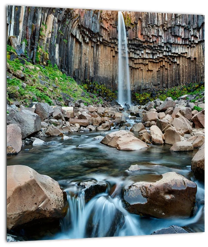 Obraz - Vodopád Svartifoss, Island (30x30 cm)