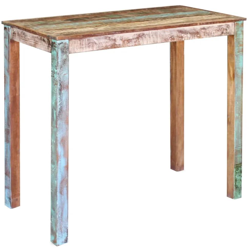243453 vidaXL Barový stůl z masivního recyklovaného dřeva 115x60x107 cm