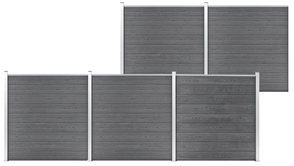 Zahradní plot WPC 872 x 186 cm šedý