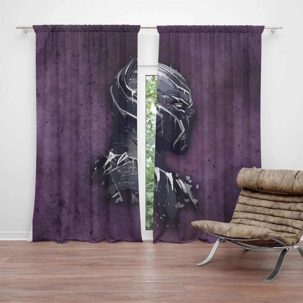 Sablio Závěs BLACK PANTHER z profilu Fialový mlhavý: 2ks 140x250cm