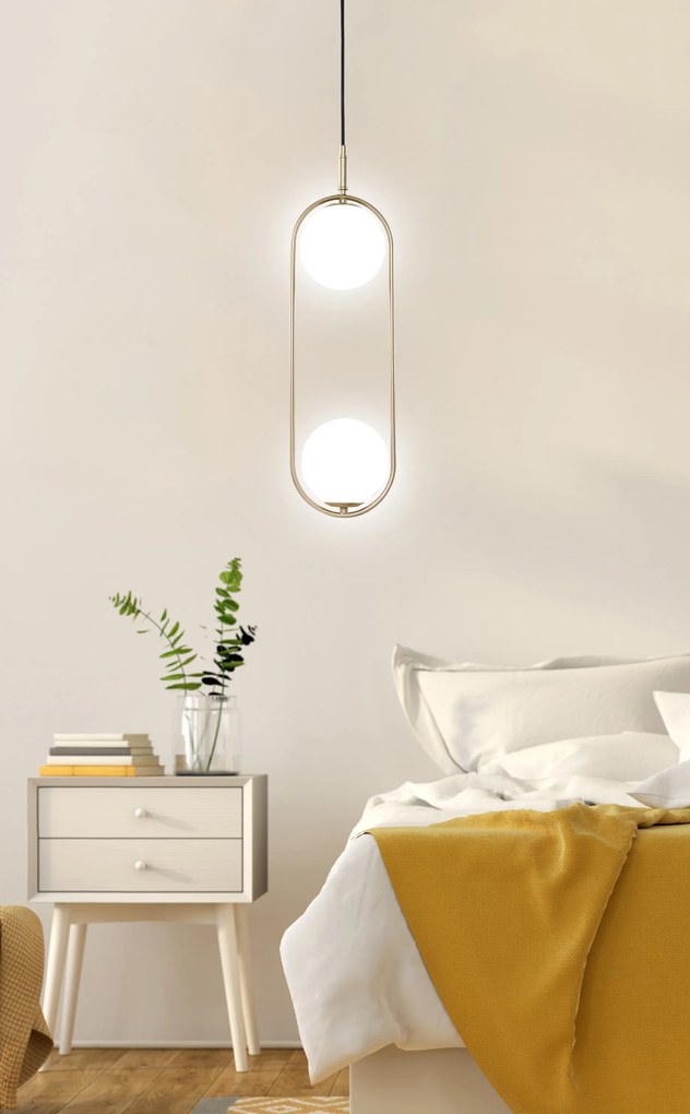 Mosazný závěsný lustr Cordel pro žárovku 2x G9  - Candellux
