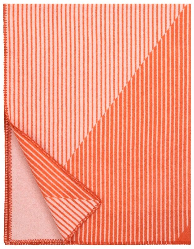 Vlněná deka Rinne 130x180, oranžově-růžová