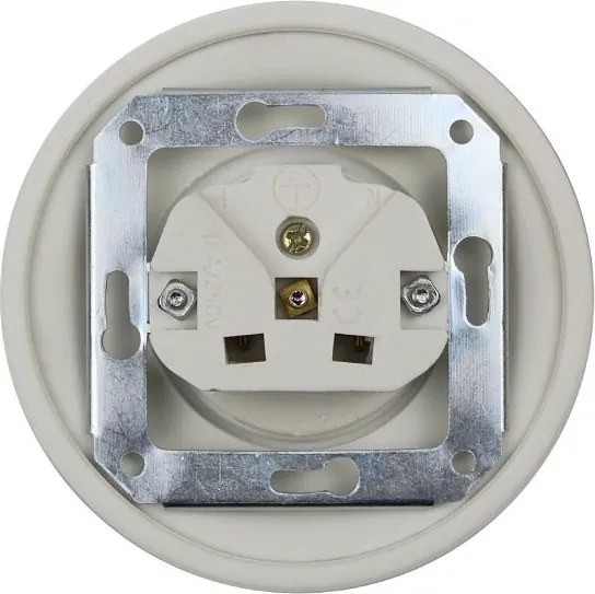 Elhard Kulatá keramická zásuvka, bílá - kompletní set KV6000W