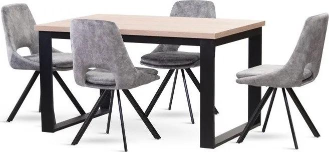 Stima Jídelní stůl 970 dub wotan/černý kov | Odstín: bílá,Rozklad: 50,Délka stolu: 180,Šíře stolu: 90