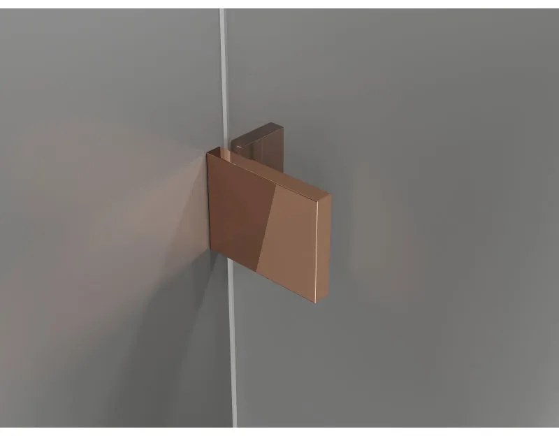 Mexen Lunar, L výklopný půlkruhový sprchový kout 100 x 100 cm, 8mm čiré sklo, profil růžové zlato, 833L-100L-100P-60-00