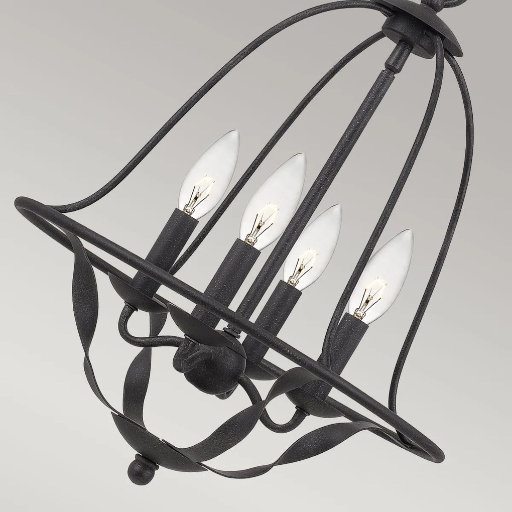 Elstead BRADBURY kovový Farmhouse lustr 40 cm šedý 4xE14
