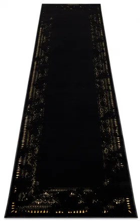 Dywany Luszczow Kusový koberec, Běhoun GLOSS moderni 408C 86 vzor rámu černý / zlato Rozměr koberce: 80 x 200 cm