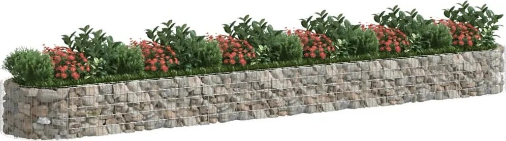 vidaXL Gabionový vyvýšený záhon pozinkované železo 600 x 100 x 50 cm [152044]