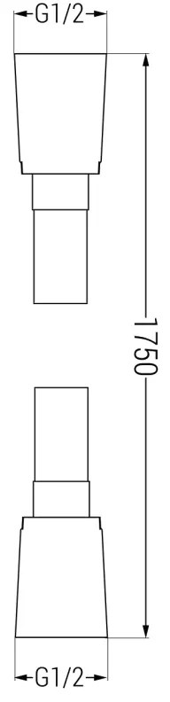 Mexen příslušenství, Sprchová hadice 175 cm, hladký povrch, černá, 79475-70