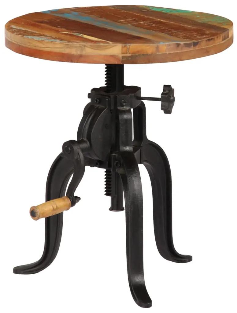 247588 vidaXL Odkládací stolek 45 x (45–62) cm recyklované dřevo a litina