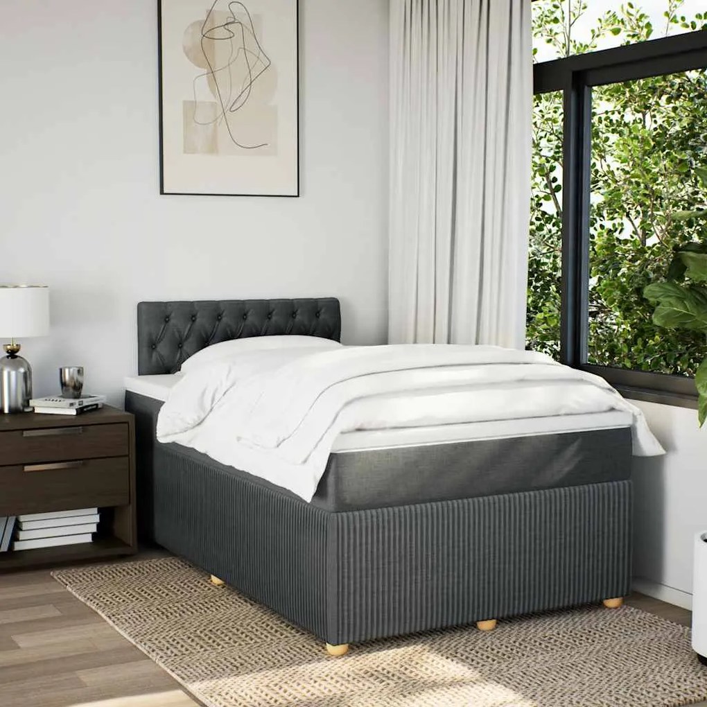 Box spring postel s matrací tmavě šedá 120x200 cm textil 3287431
