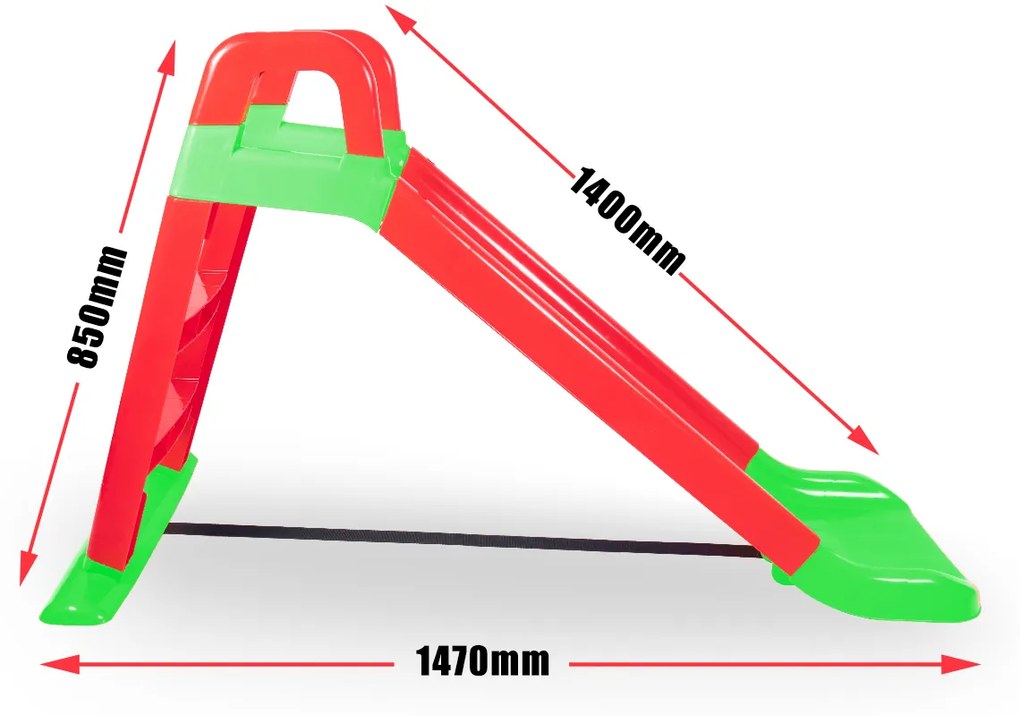 Doloni Skluzavka s madlem 140 cm Červeno-zelená