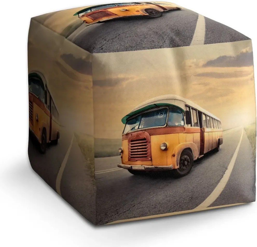Sablio Taburet Cube Autobus veterán - 60x60x60 cm