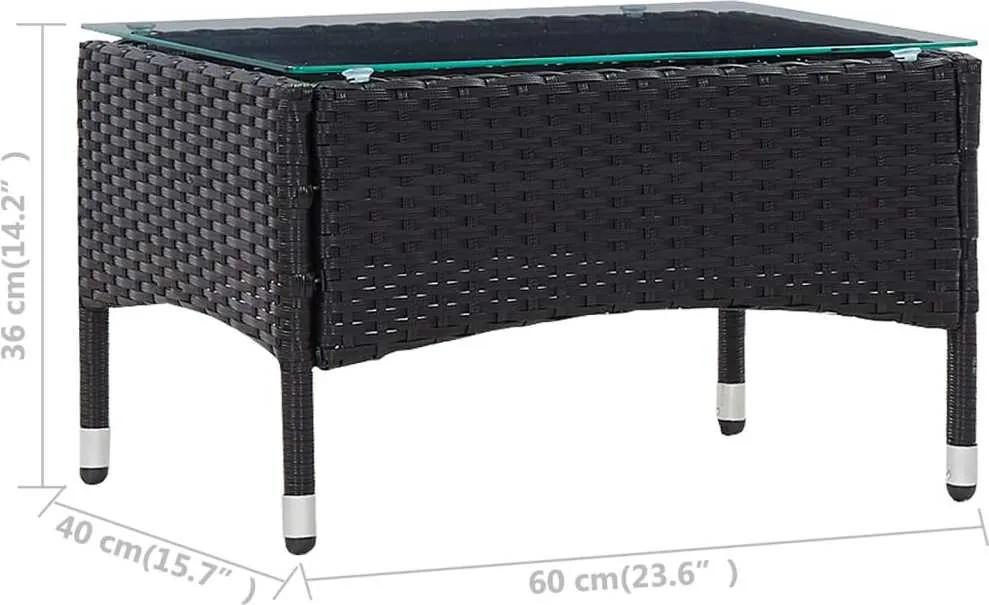 vidaXL Konferenční stolek 60 x 40 x 36 cm polyratan [45907] Barva: Šedá