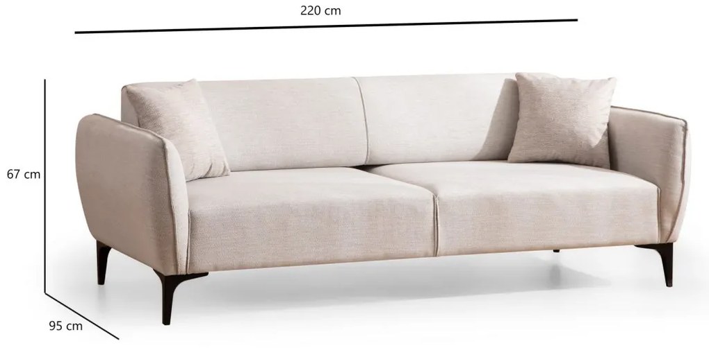 Třímístná rozkládací pohovka Belissimo 220 cm bílá