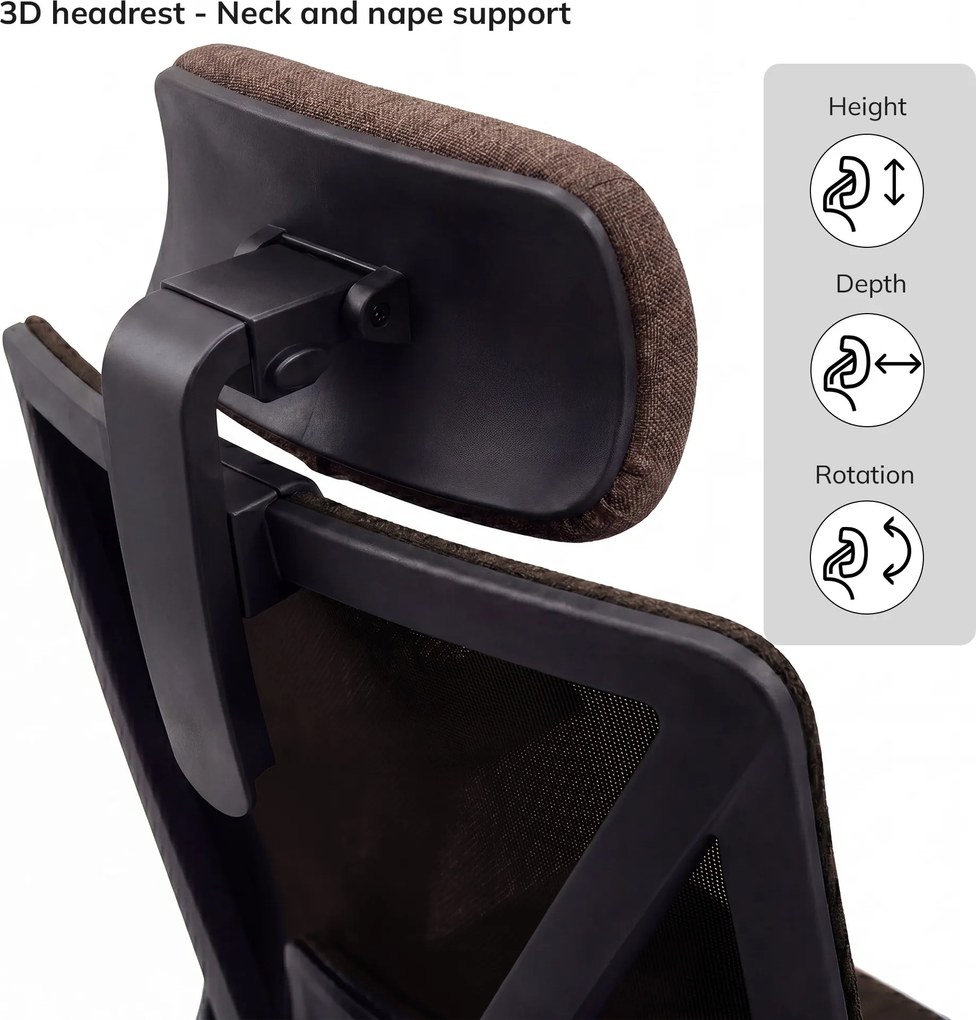 Ergonomická kancelářská židle hnědá VECTOR