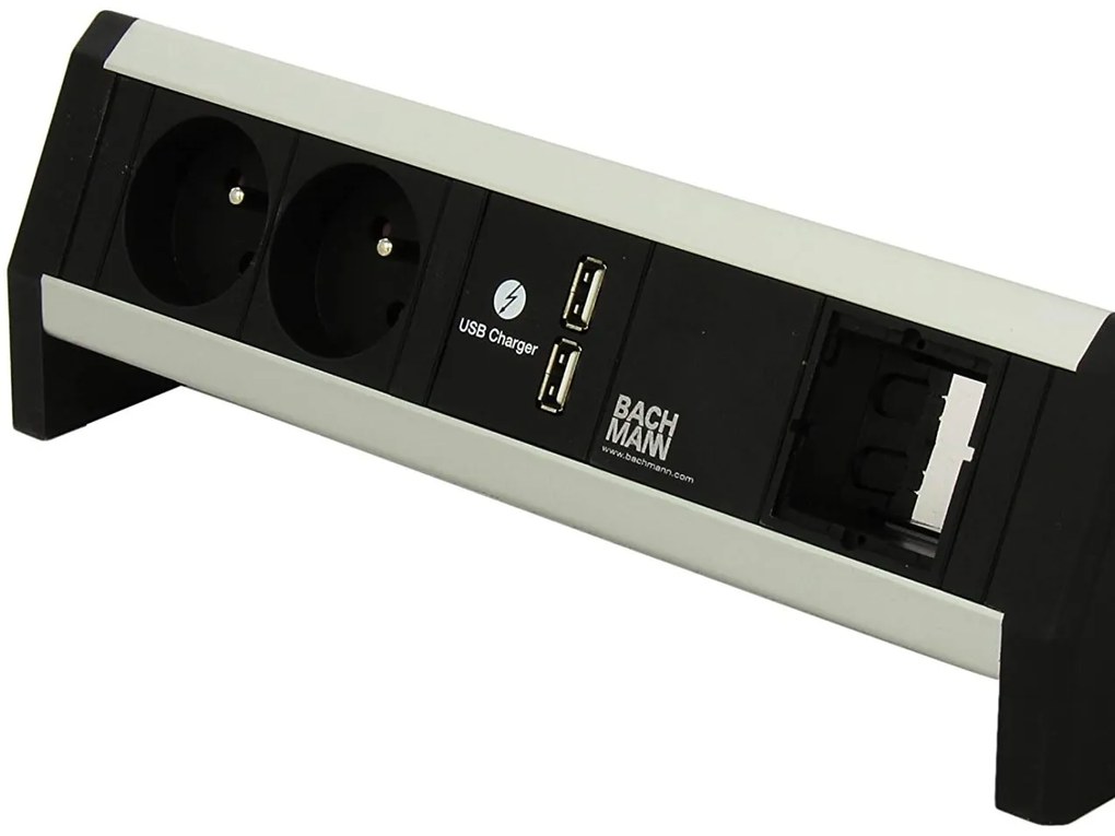 Elektro zásuvka Bachmann Desk 1 2x 230V, USB nabíječka (A+C), 1x slot  902.0874