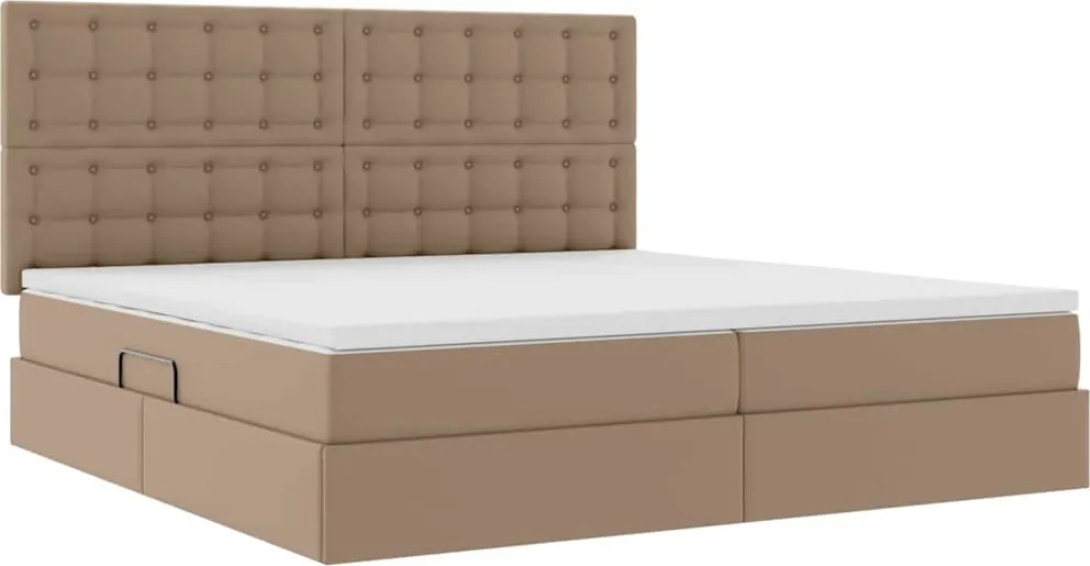 Postel s úložným prostorem Cappuccino 200 x 200 cm Umělá kůže 3371684