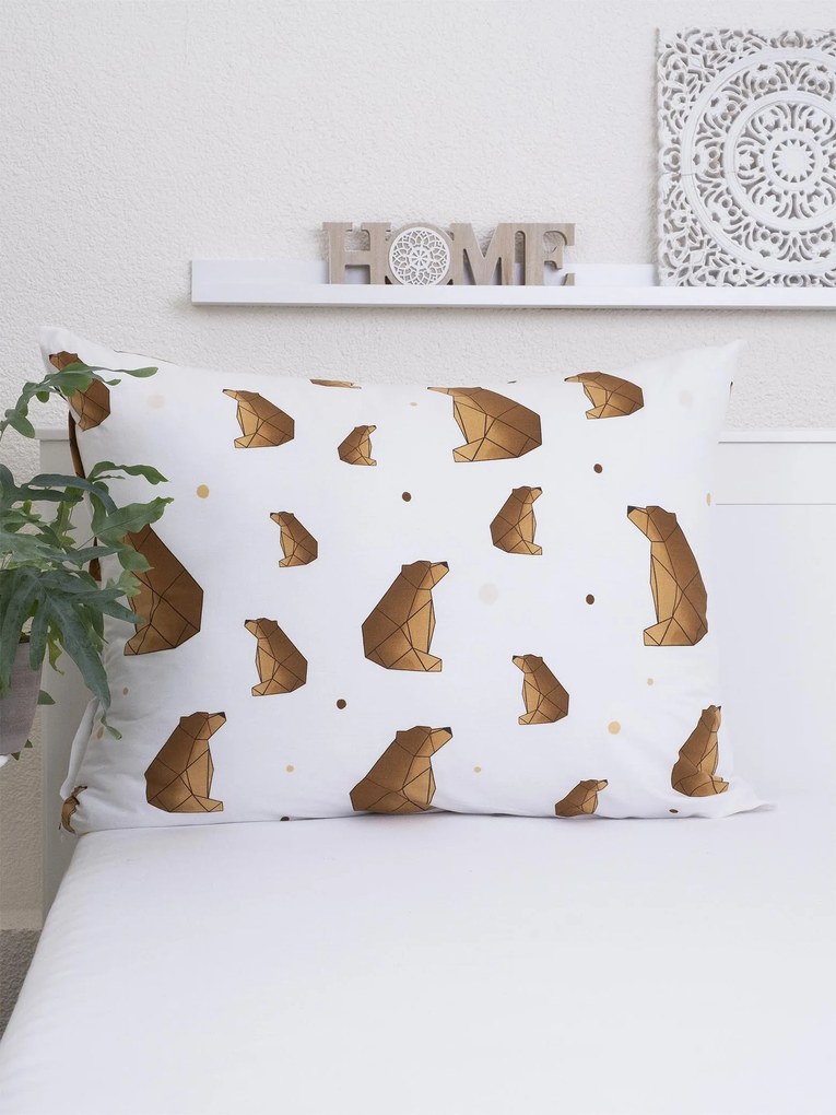 MK Lůžkoviny Bavlněný povlak na polštář Renforcé 70 x 90 cm - Medvědi