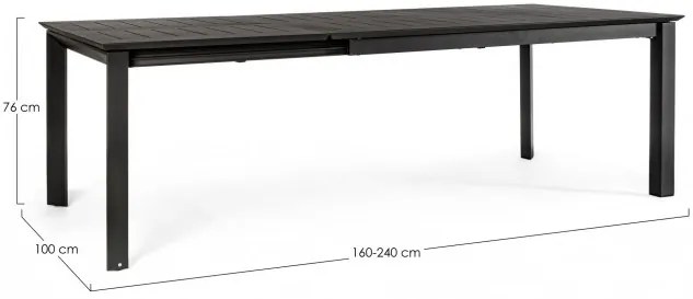 BIZZOTTO Rozkládací zahradní stůl KONNOR 160x100 cm antracit 0662278