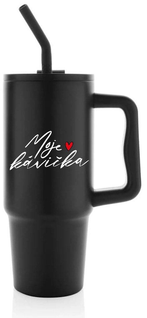 MOJE KÁVIČKA - černý cestovní termohrnek 900 ml