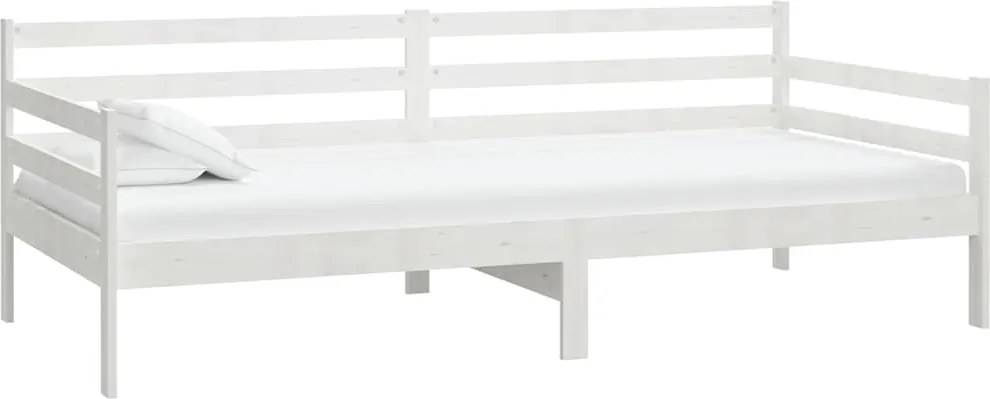 Denní postel s matrací 90 x 200 cm bílá masivní borové dřevo 3083600