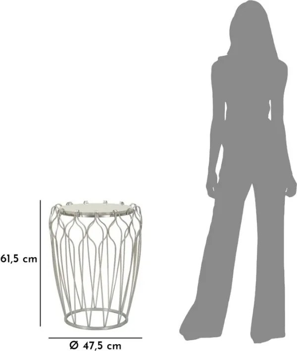 Designový odkládací stolek Gamaliel 47,5 cm stříbrný