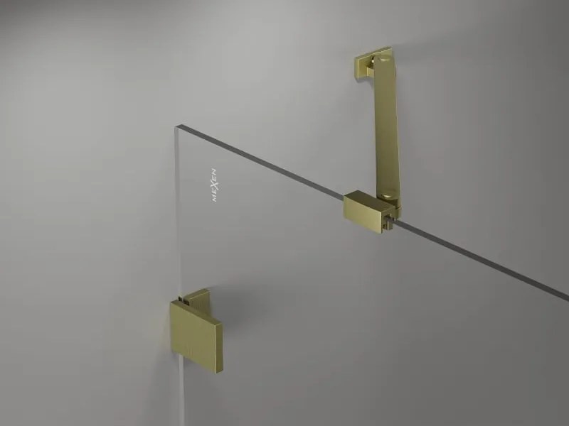 Mexen Lunar sprchové dveře pant pravý 140 cm, transparentní, zlaté kartáčované - 834S-140-050-55-00-P