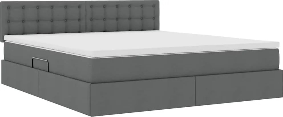 Postel s úložným prostorem a matrací Tmavě šedá 160 x 200 cm 3370645