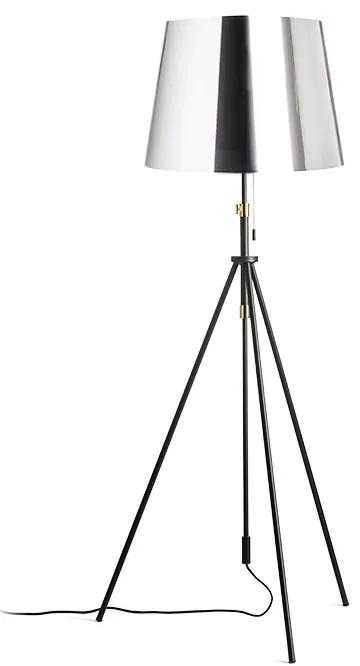 RENDL R14065 LUTON/ILUSION stojanová lampa, dekorativní chromovaná fólie/černá/kov