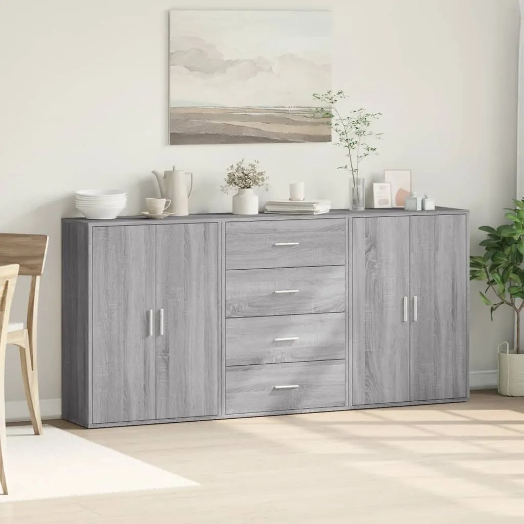 Příborníky 3 ks šedé sonoma 60 x 31 x 84 cm kompozitní dřevo 3276579