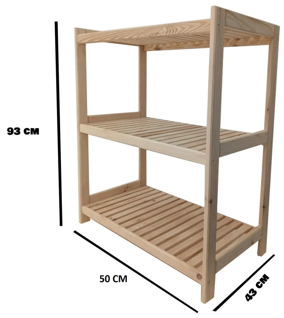 Krušnohorský nábytek Dřevěný regál 3P5043 50 x 93 x 43 cm borovice
