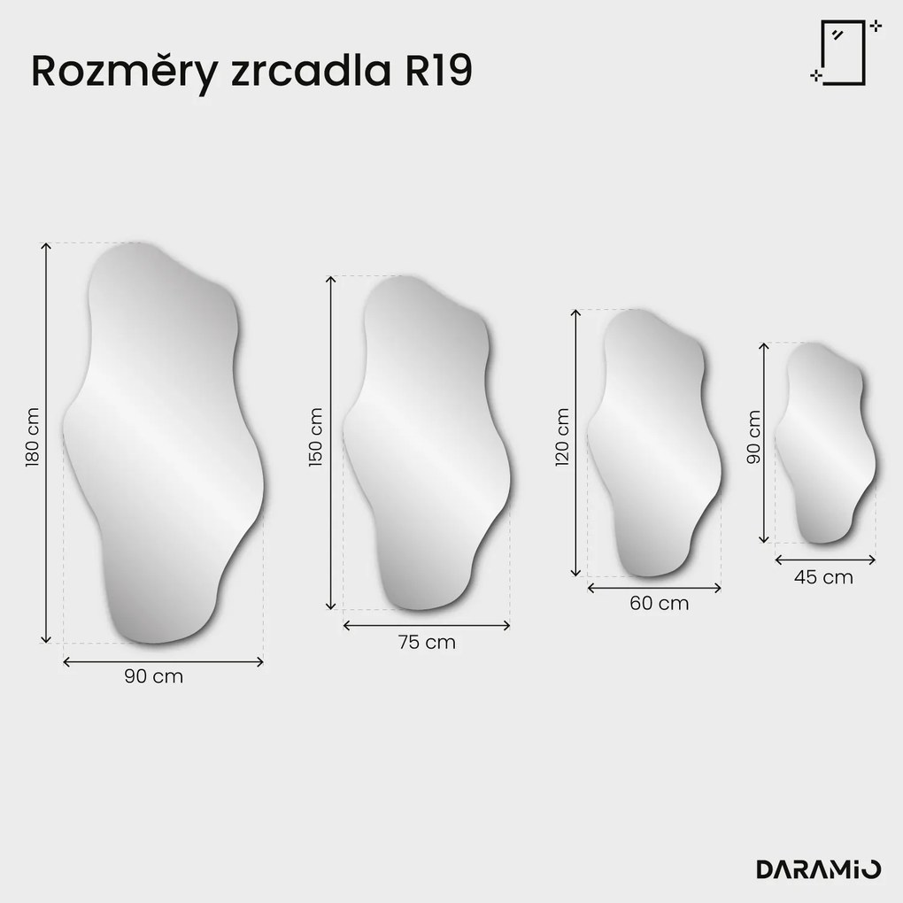 Atypické zrcadlo Pure s fazetou R19