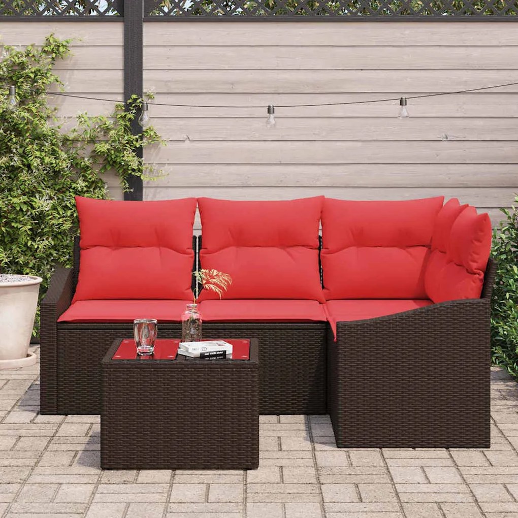 Set pohovek 5 ks Hnědá polyratan 3346714