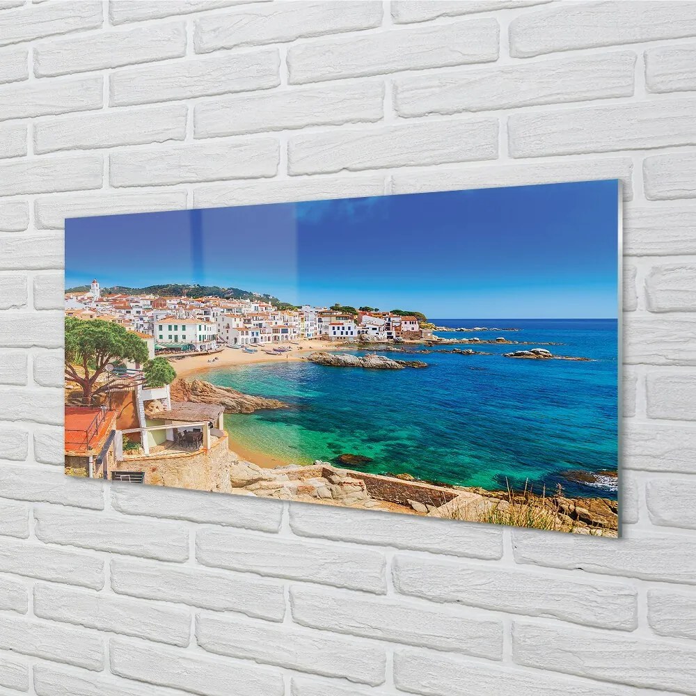 Obraz na skle Španělsko coast beach city 120x60 cm