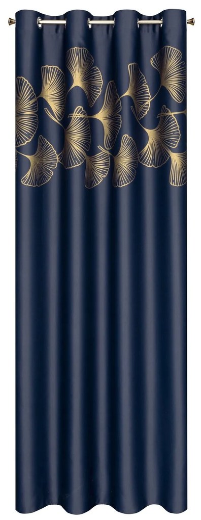 ZATEMŇOVACÍ ZÁVĚS NA KROUŽCÍCH HARMONY 140X250 CM NÁMOŘNICKÁ MODRÁ