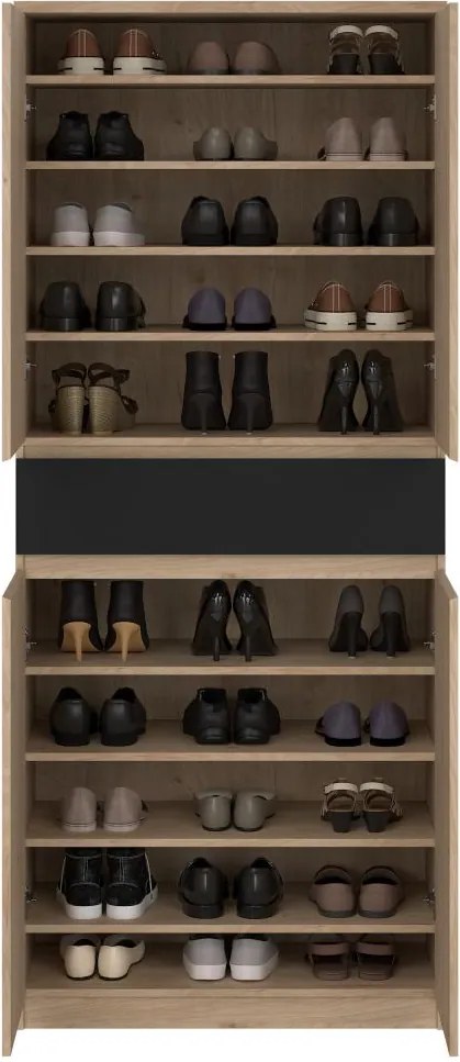 FALCO Botník Simplicity 210 jackson hickory/černý mat