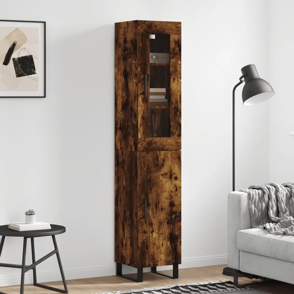 vidaXL Skříň highboard 34,5 x 34 x 180 cm kompozitní dřevo [3199195] Barva: bílá s vysokým leskem