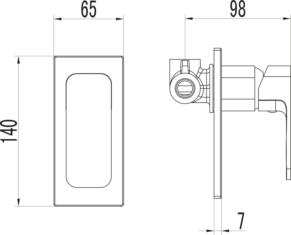 Aqualine Factor podomítková baterie sprchová 1 výstup chrom FC541