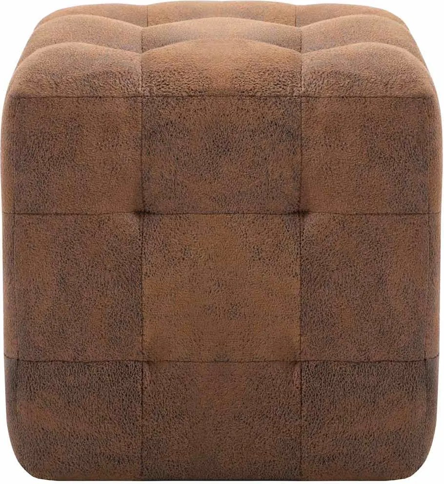 Noční stolky 2 ks hnědé 30 x 30 x 30 cm umělá broušená kůže 249014