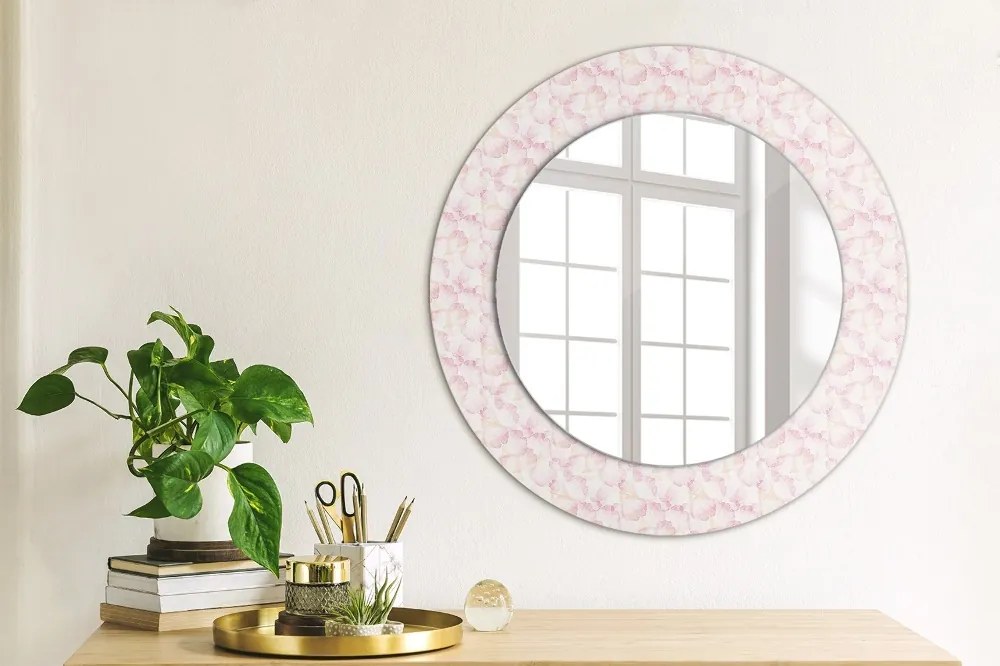 Kulaté dekorativní zrcadlo Okvětní lístky květin fi 50 cm