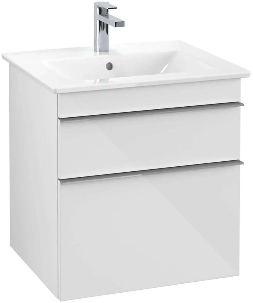 Villeroy & Boch Venticello - Umyvadlová skříňka, 55x59x50 cm, 2 zásuvky, Glosy White A92301DH