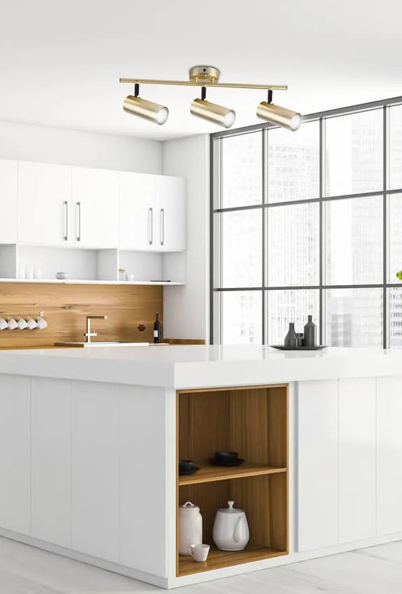 Mosazné stropní svítidlo Colly pro žárovku 3x GU10  - Candellux