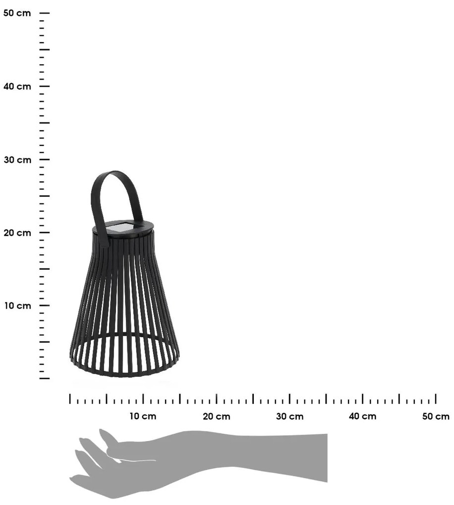 SOLÁRNÍ LAMPÁŠ KEIRA 15X18 CM ČERNÁ