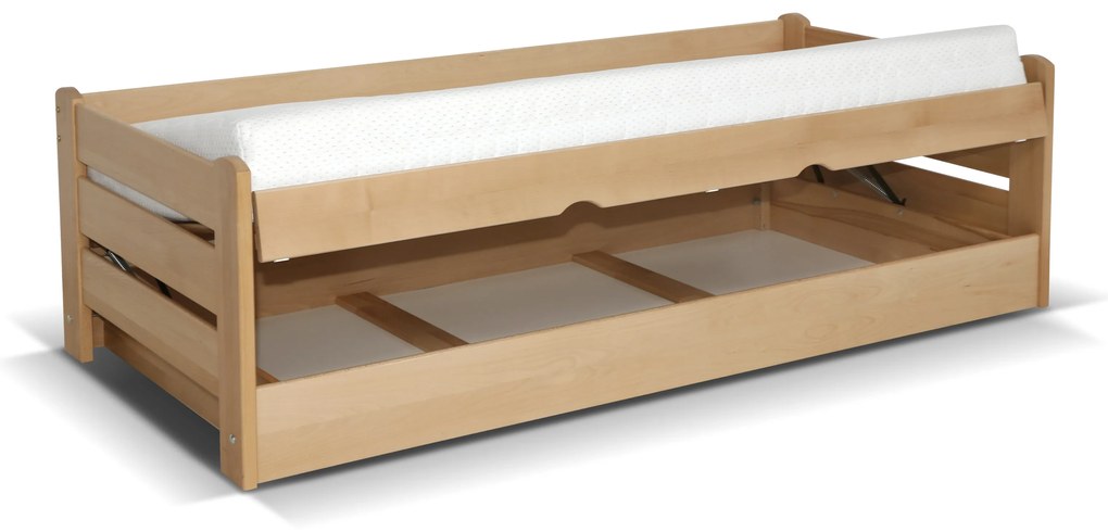Dřevěná postel Mario Zvolte rozměr postele: 120x200 cm, Barva dřeva: Bílá