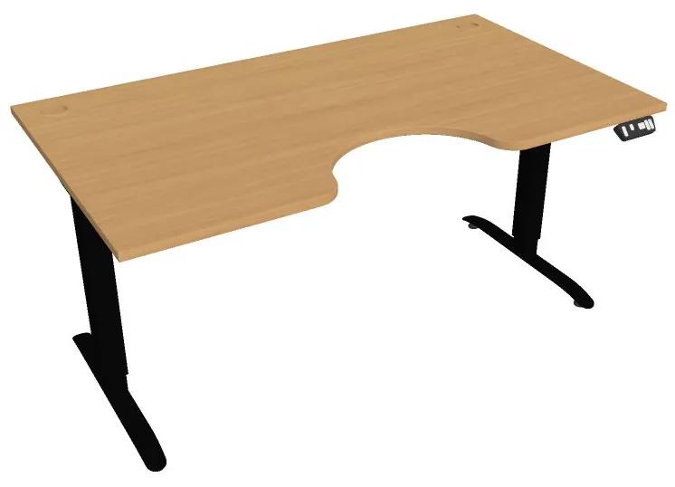 Hobis Motion Elektr. nastavitelný stůl 160x90 s pamětí - HOBIS ERGO MOTION MSE 2M 1600 Dekor stolové desky: buk, Barva kovové podnože: černá