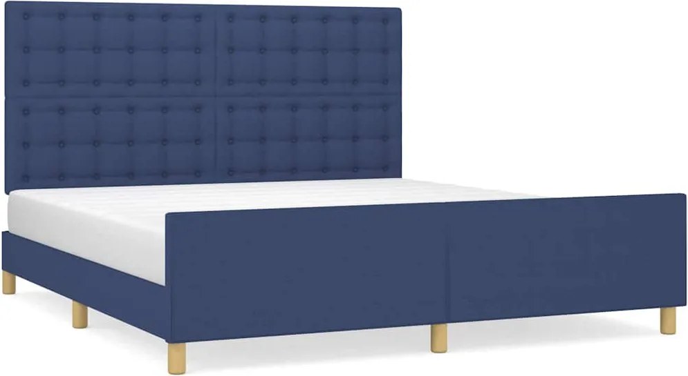 Rám postele s čelem modrý 180x200 cm textil 3125403
