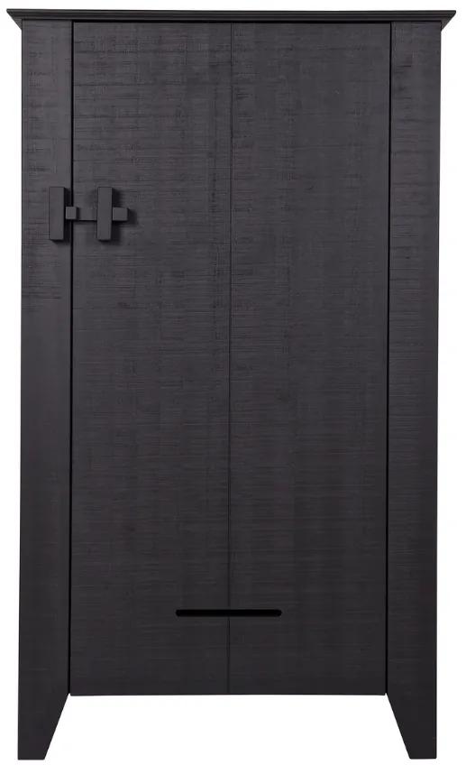 OnaDnes -20% Hoorns Černá dřevěná skříň Gojin 142 x 85 cm