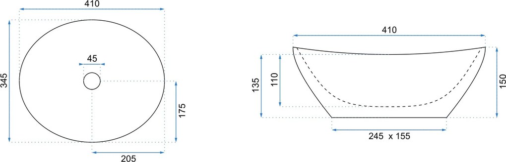 Rea Sofia Light Stone, umyvadlo na desku 41x35 cm, imitace kamene-šedá, REA-U0165